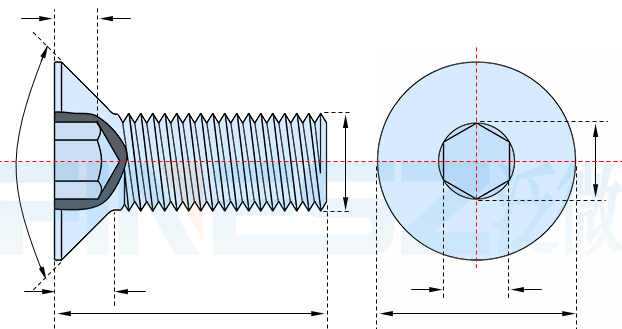 304 DIN7991 内六角沉头螺丝 M5*35 产品详情