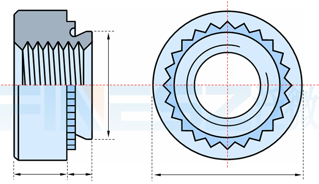 304 CLS 不锈钢压铆螺母 M6-2 产品详情